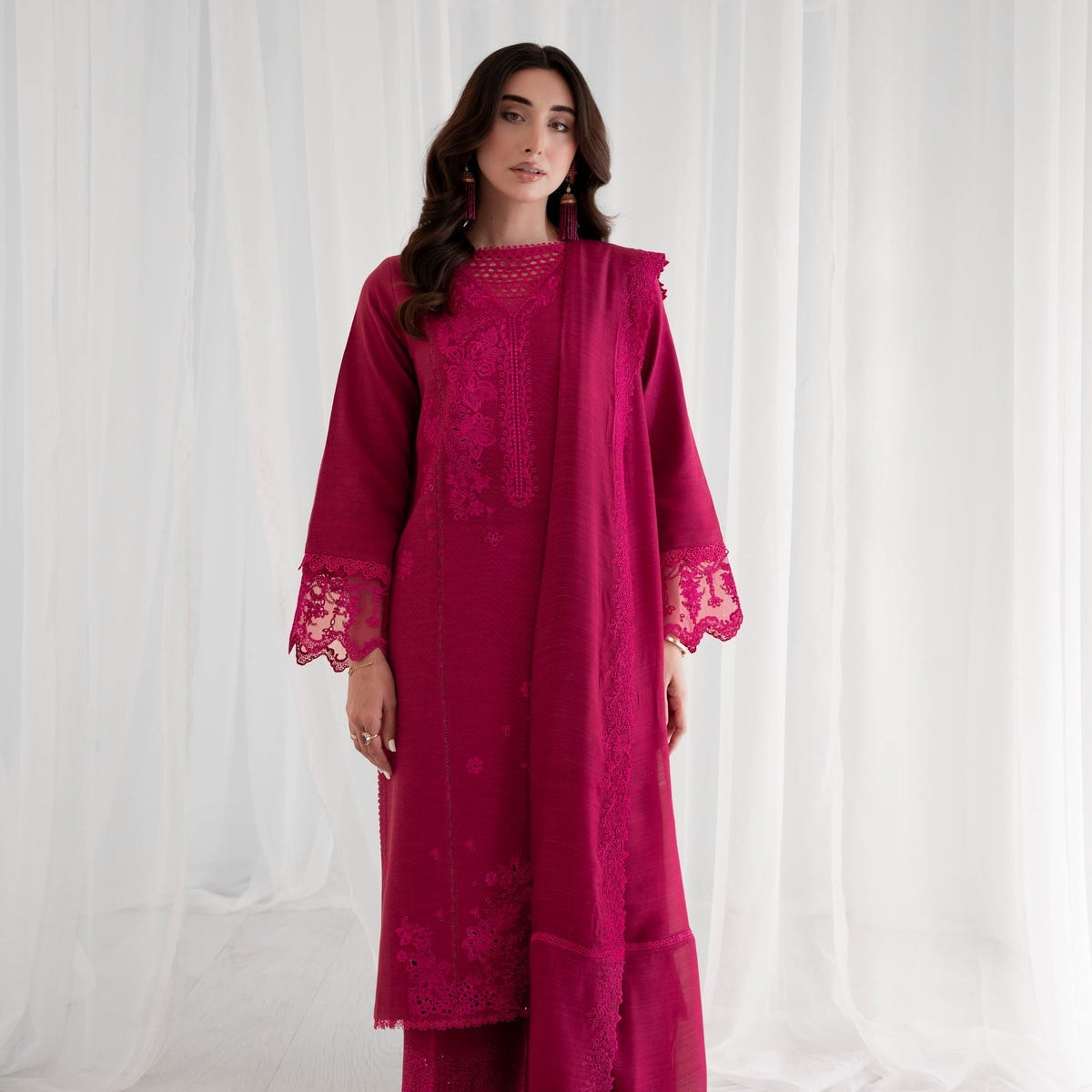 BERRY HOT PINK SET / EID 2024 PRET-NPA3-24416 – RANGEEN BY RA